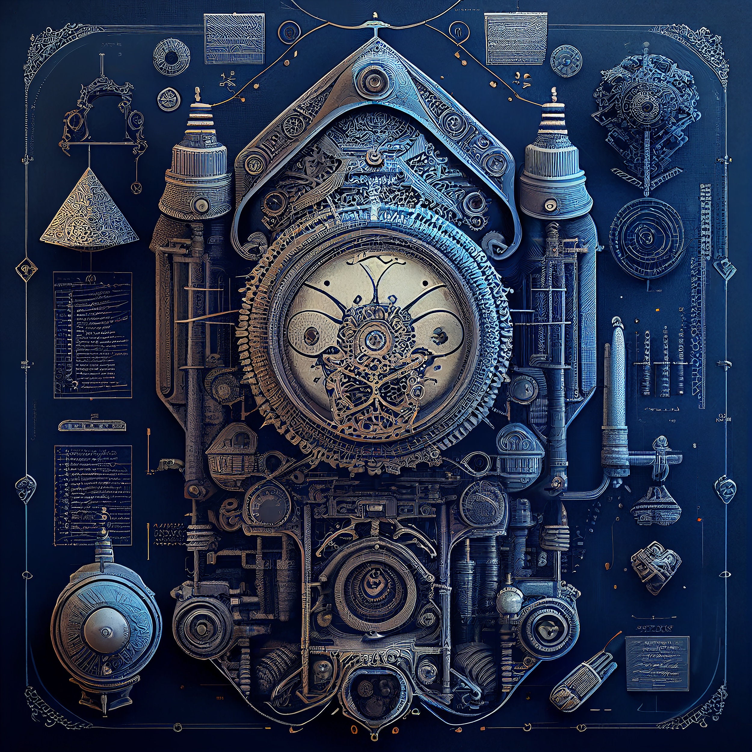 Time Machine Blueprint Digital Art by Merlin Web Wizard - Etsy