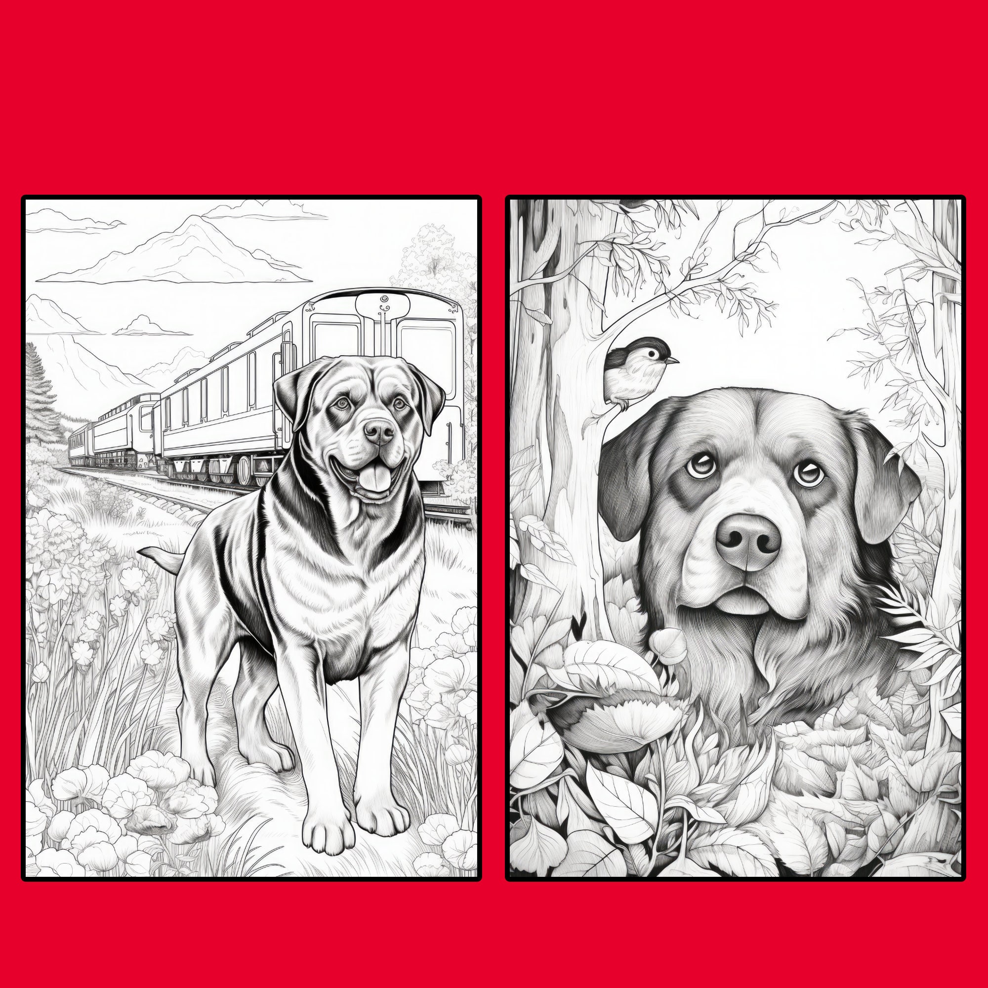 Rottweiler Coloring Pages: 39 Printable Dog Illustrations (PDF) - Etsy