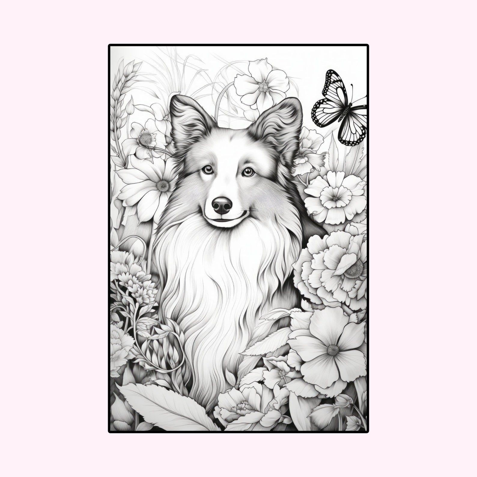 Shetland Sheepdog Coloring Pages: 20 Printable Dog Illustrations (PDF ...