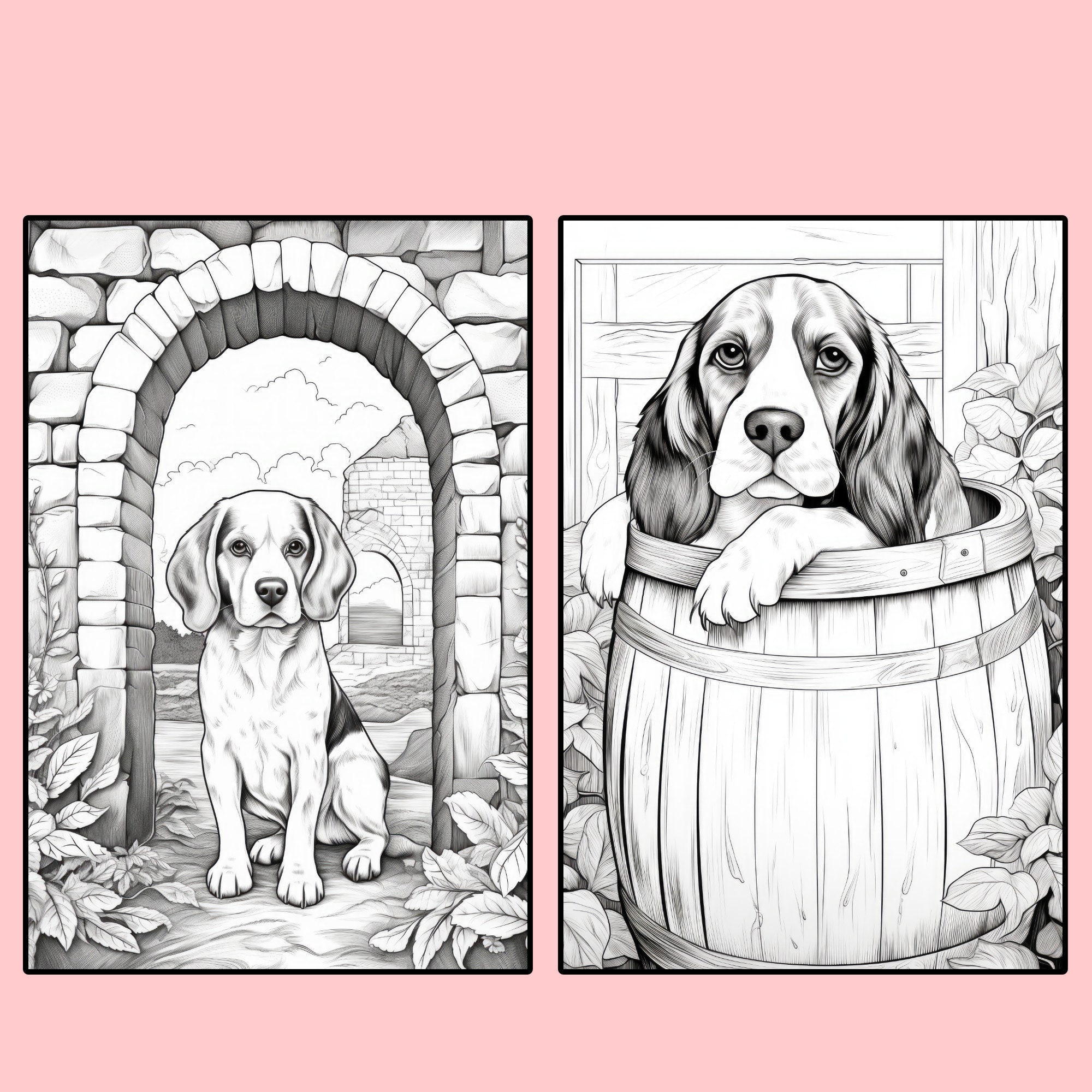 50 Beagle Coloring Pages Printable PDF Dog Coloring Pages - Etsy