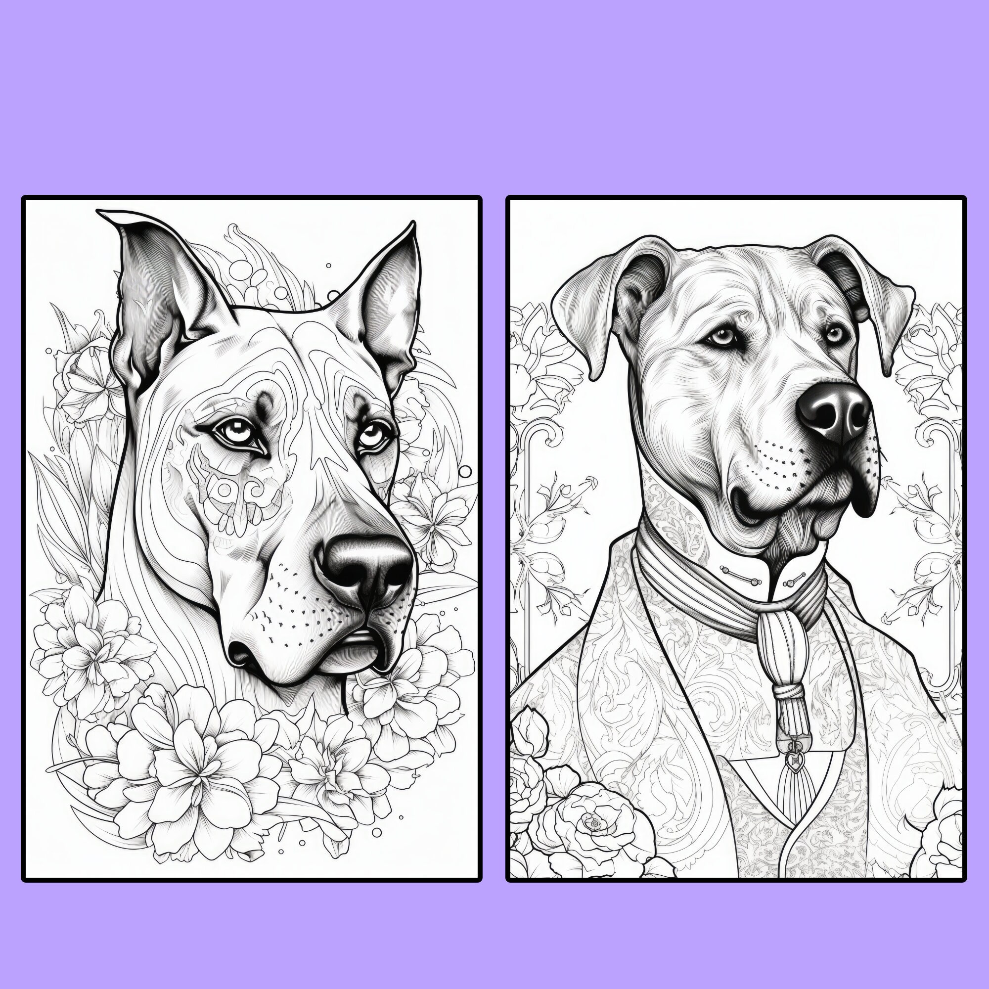 47 Great Dane Coloring Pages, Printable PDF Dog Coloring Pages, Great ...