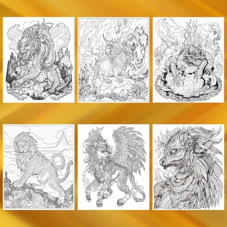 Chimera Coloring Pages: 50 Mythical Creature Illustrations (PDF) - Etsy