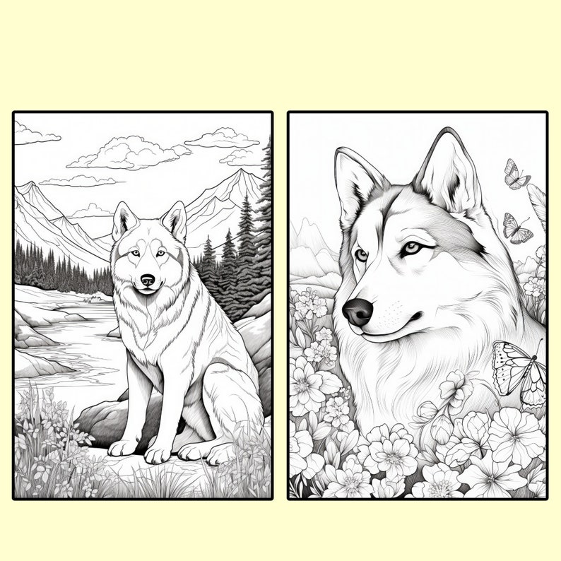 50 Siberian Husky Coloring Pages, Printable PDF Dog Coloring Pages ...