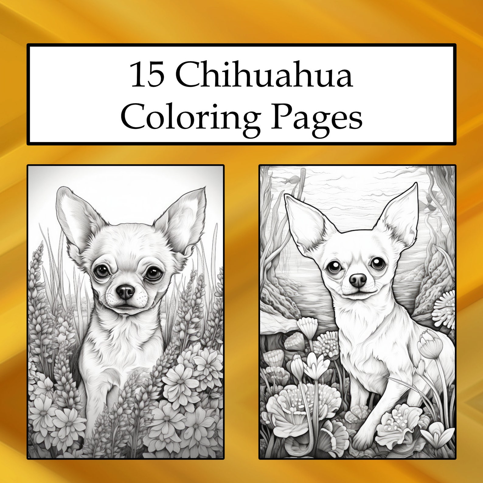 15 Chihuahua Coloring Pages: Printable Dog Art (PDF Download) - Etsy