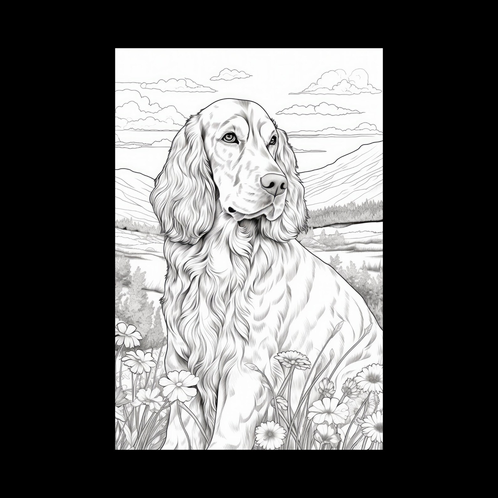 Irish Setter Coloring Pages: 34 Dog Illustrations (printable PDF) - Etsy