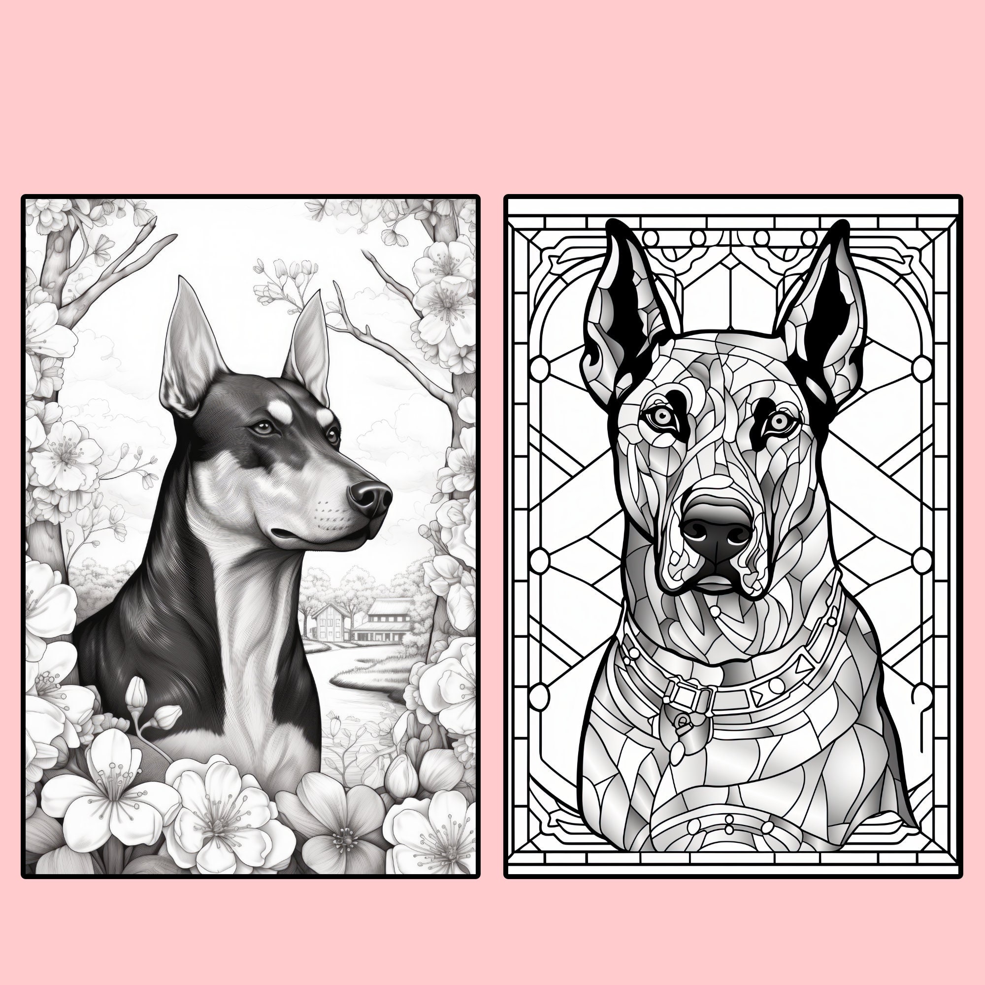 50 Doberman Coloring Pages, Printable PDF Dog Coloring Pages, Doberman ...