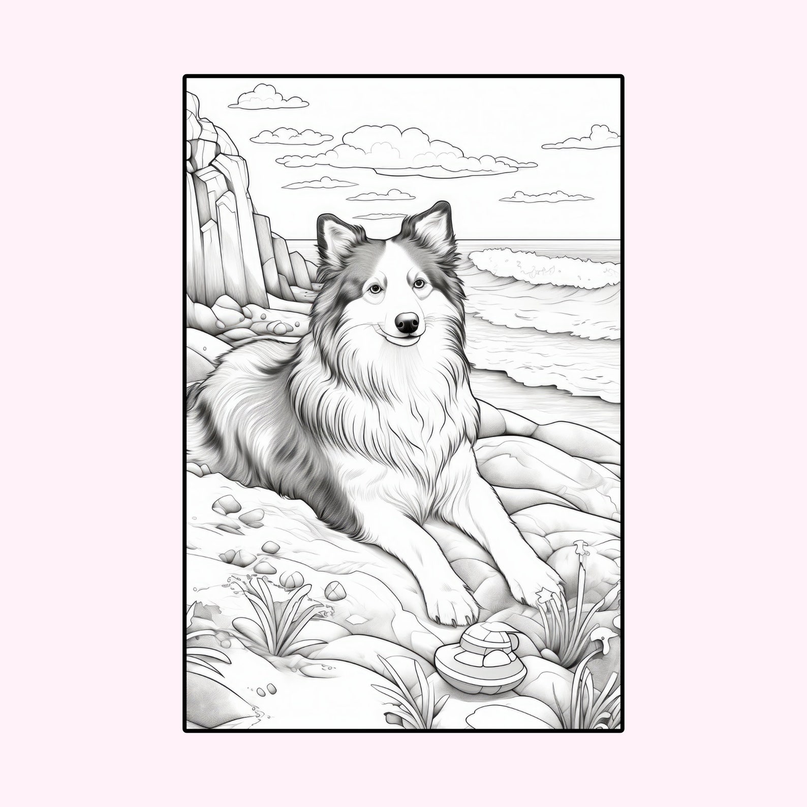 Shetland Sheepdog Coloring Pages: 20 Printable Dog Illustrations (PDF ...