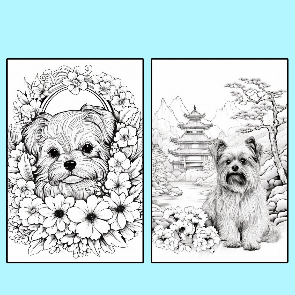 49 Yorkshire Terrier Coloring Pages: Printable Dog Art (PDF) - Etsy
