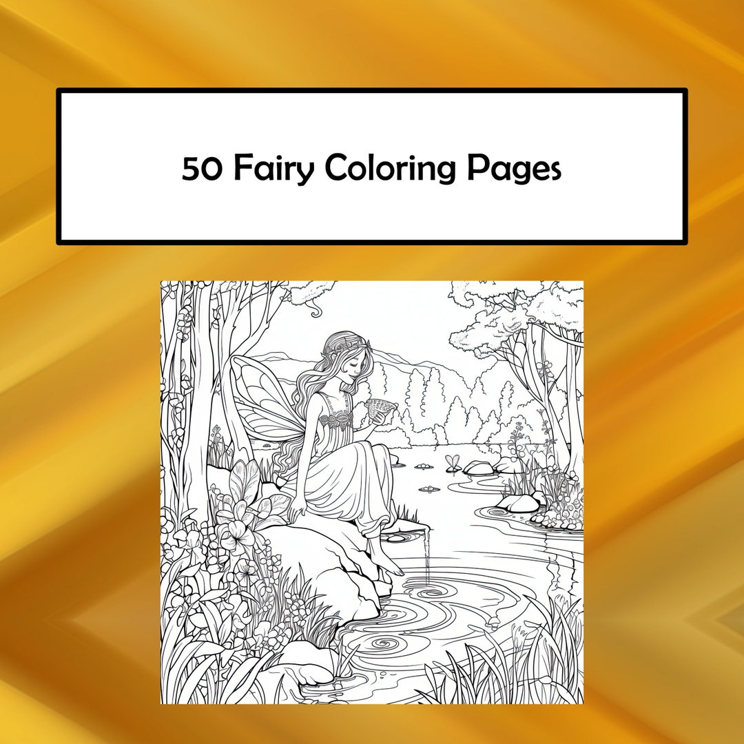 Fairy Coloring Pages, 50 Fairy Coloring Printable PDF Pages, Sendo ...