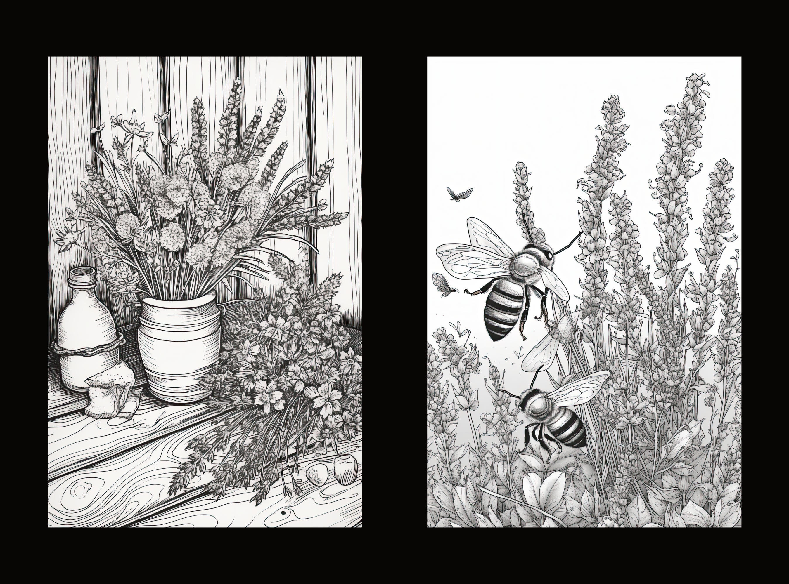 Lavender Coloring Pages: 25 Printable Floral Designs (PDF Download) - Etsy