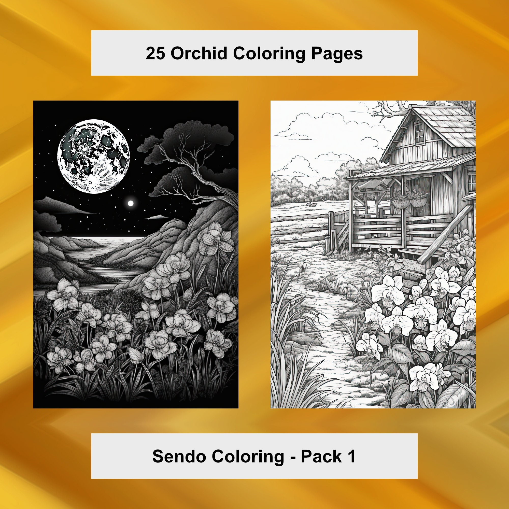 Black Orchid Coloring Page