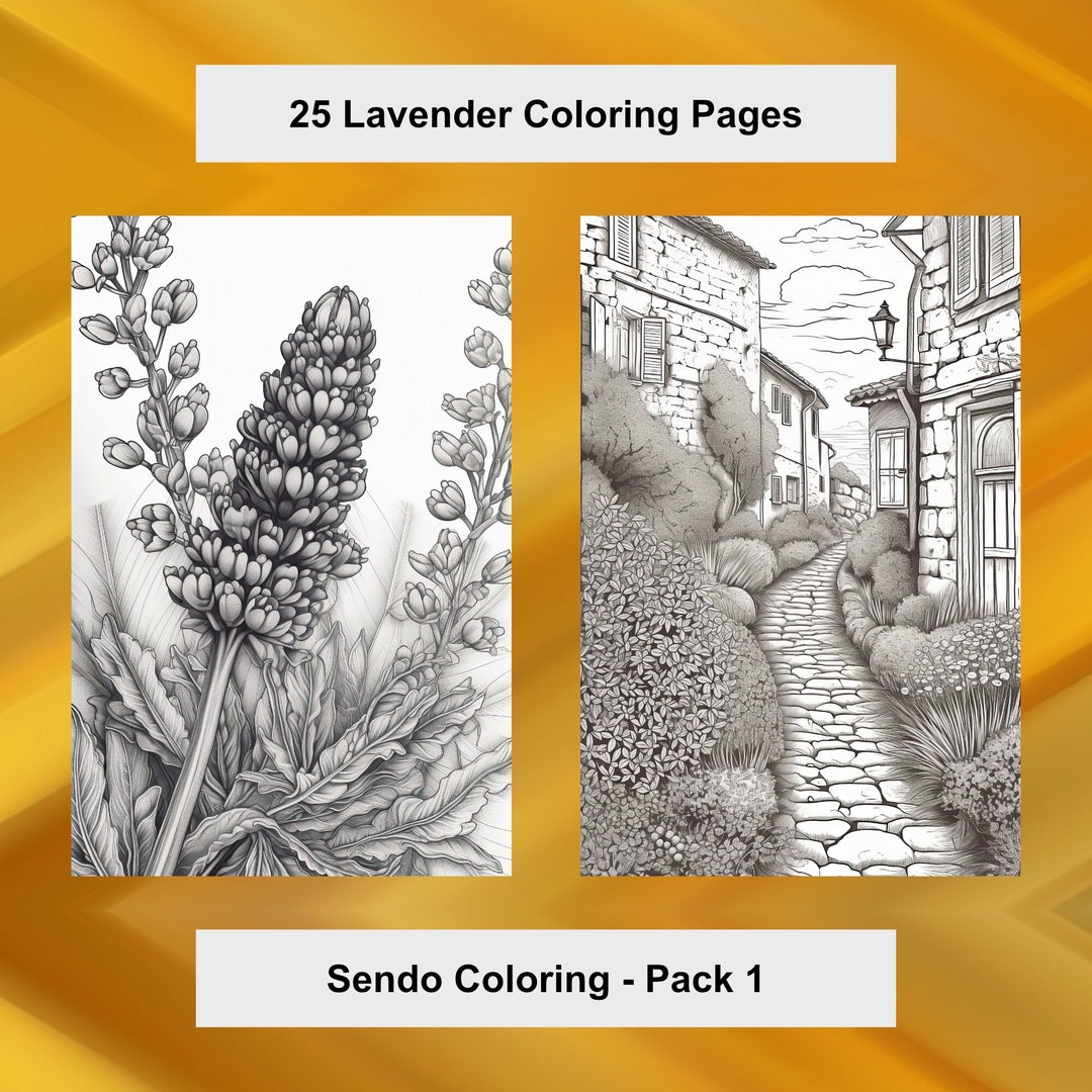 Lavender Coloring Pages: 25 Printable Floral Designs (PDF Download) - Etsy