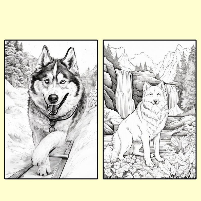 50 Siberian Husky Coloring Pages, Printable PDF Dog Coloring Pages ...