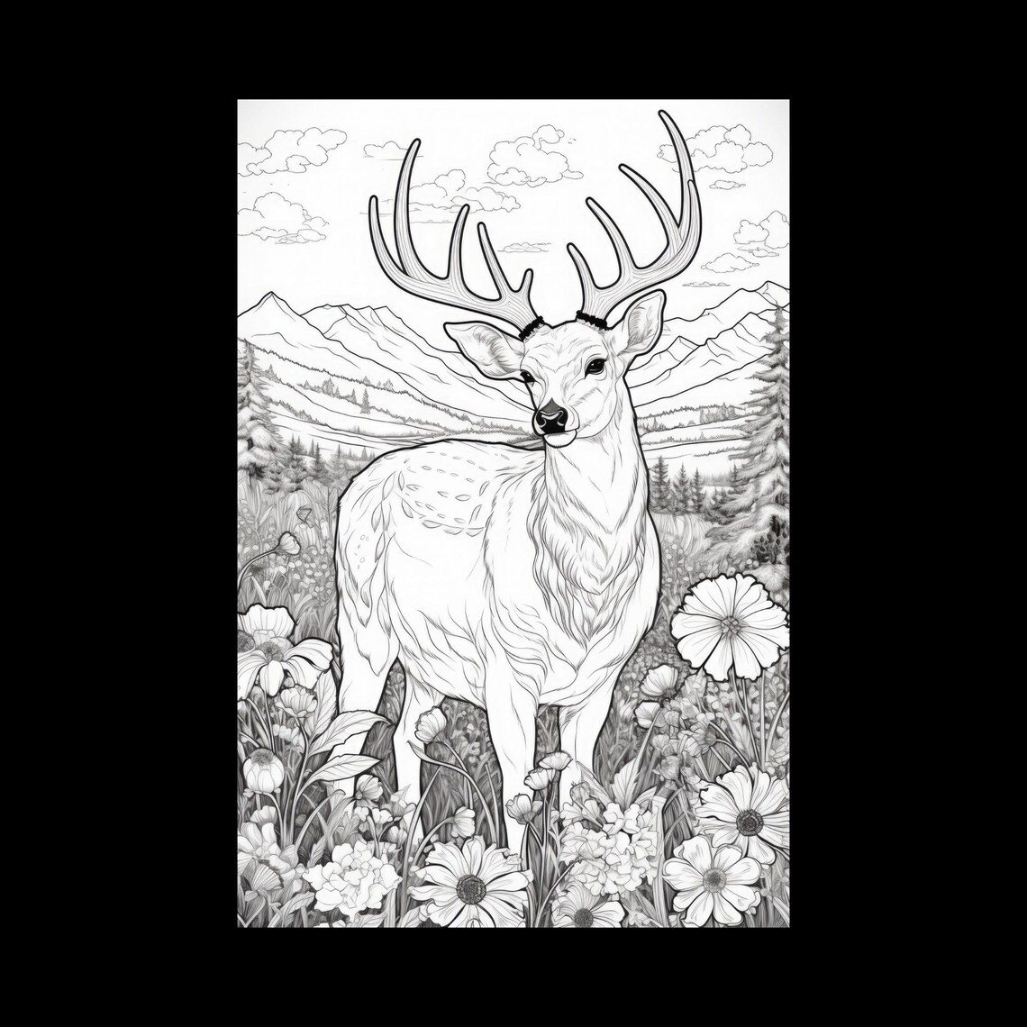 32 Reindeer Christmas Coloring Pages: Festive Designs (printable PDF ...