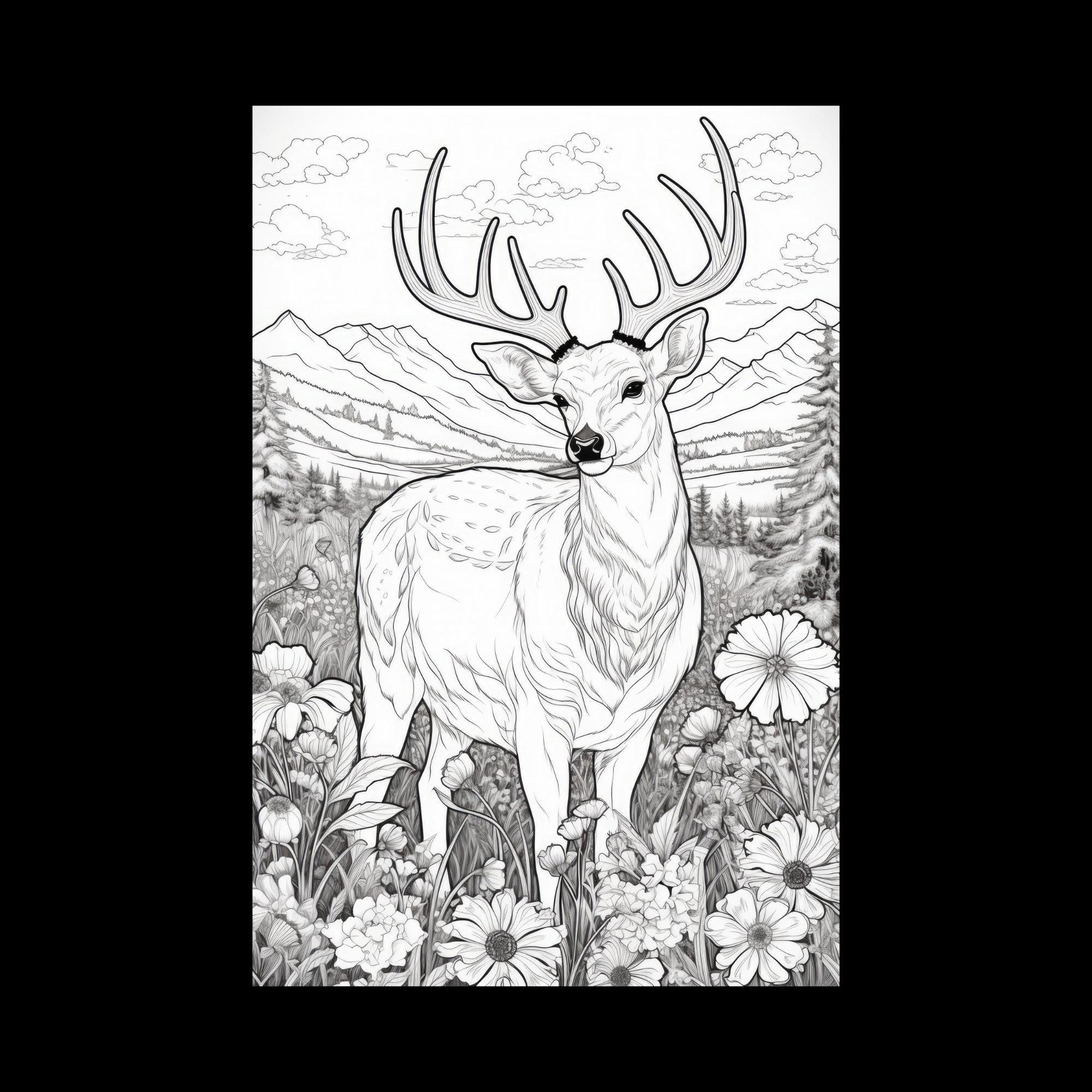 32 Reindeer Christmas Coloring Pages: Festive Designs (printable PDF ...