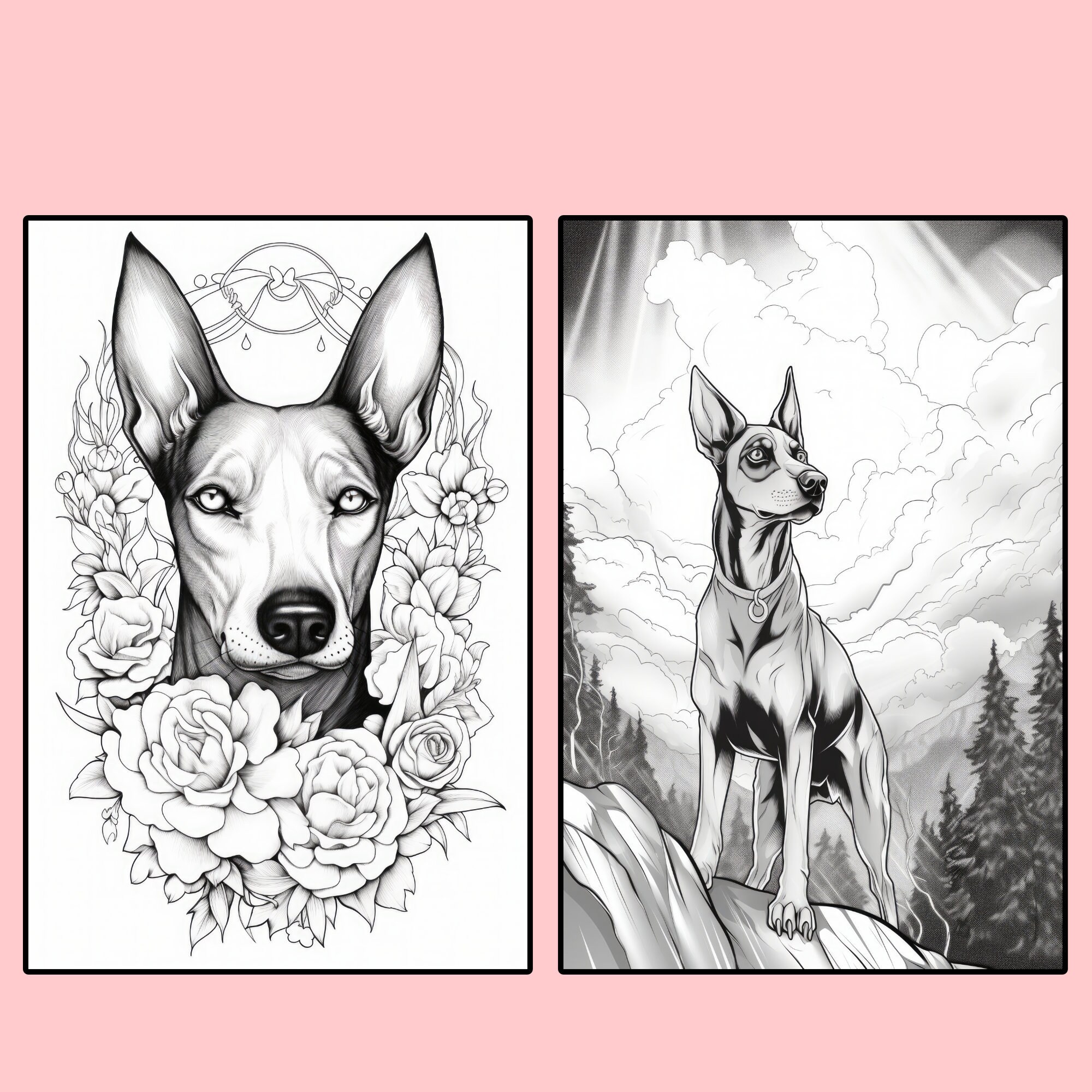 50 Doberman Coloring Pages, Printable PDF Dog Coloring Pages, Doberman ...