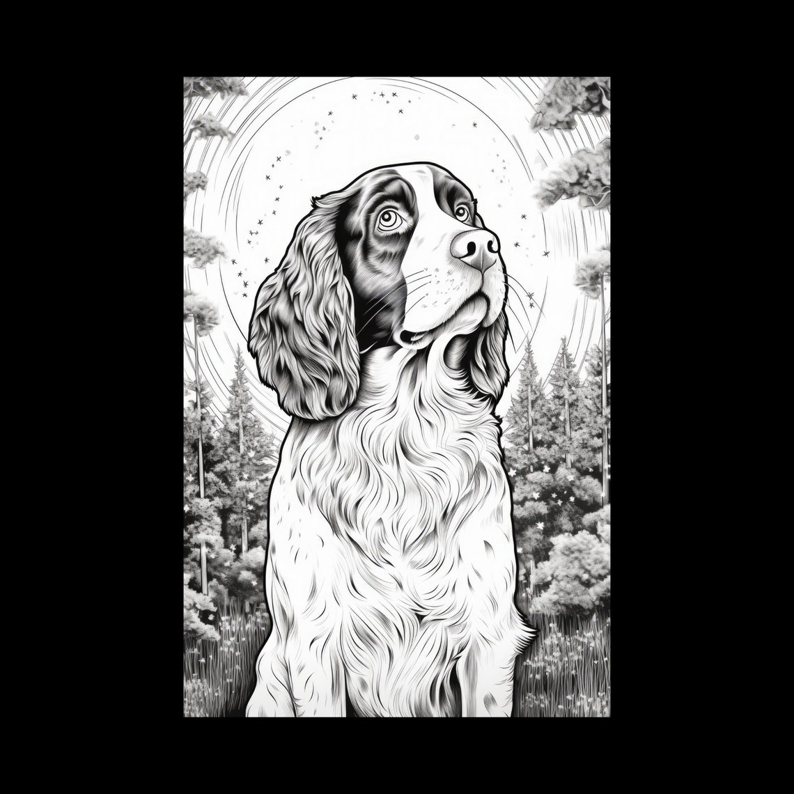 English Springer Spaniel Coloring Pages: 33 Dog Illustrations ...