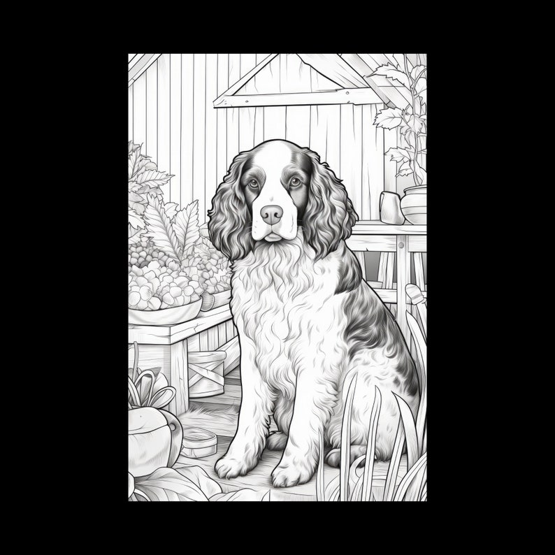 English Springer Spaniel Coloring Pages: 33 Dog Illustrations ...