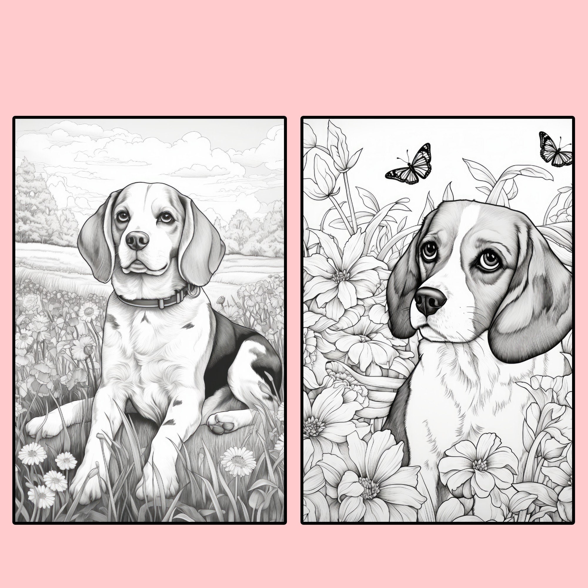 50 Beagle Coloring Pages, Printable PDF Dog Coloring Pages, Beagle ...