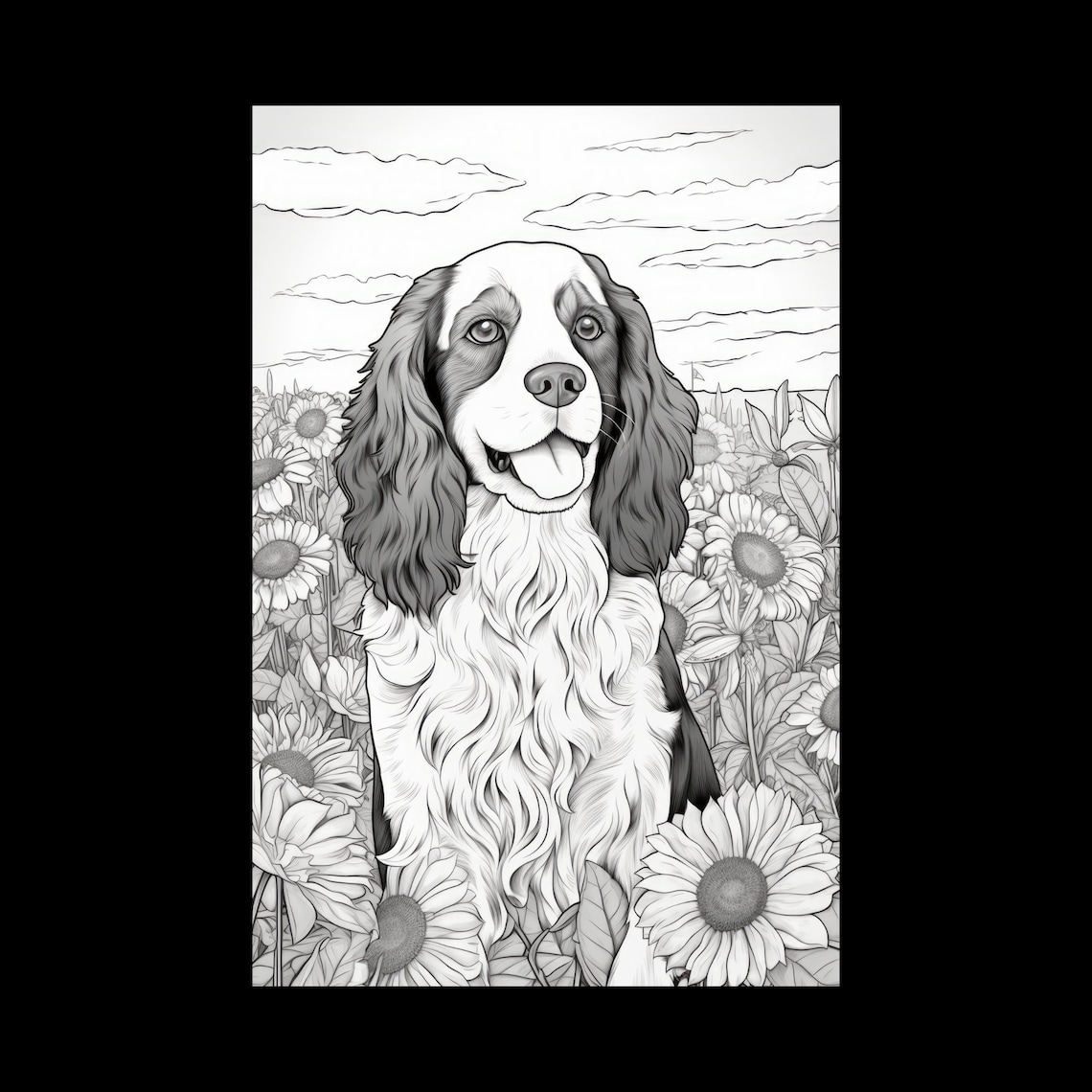 English Springer Spaniel Coloring Pages: 33 Dog Illustrations ...