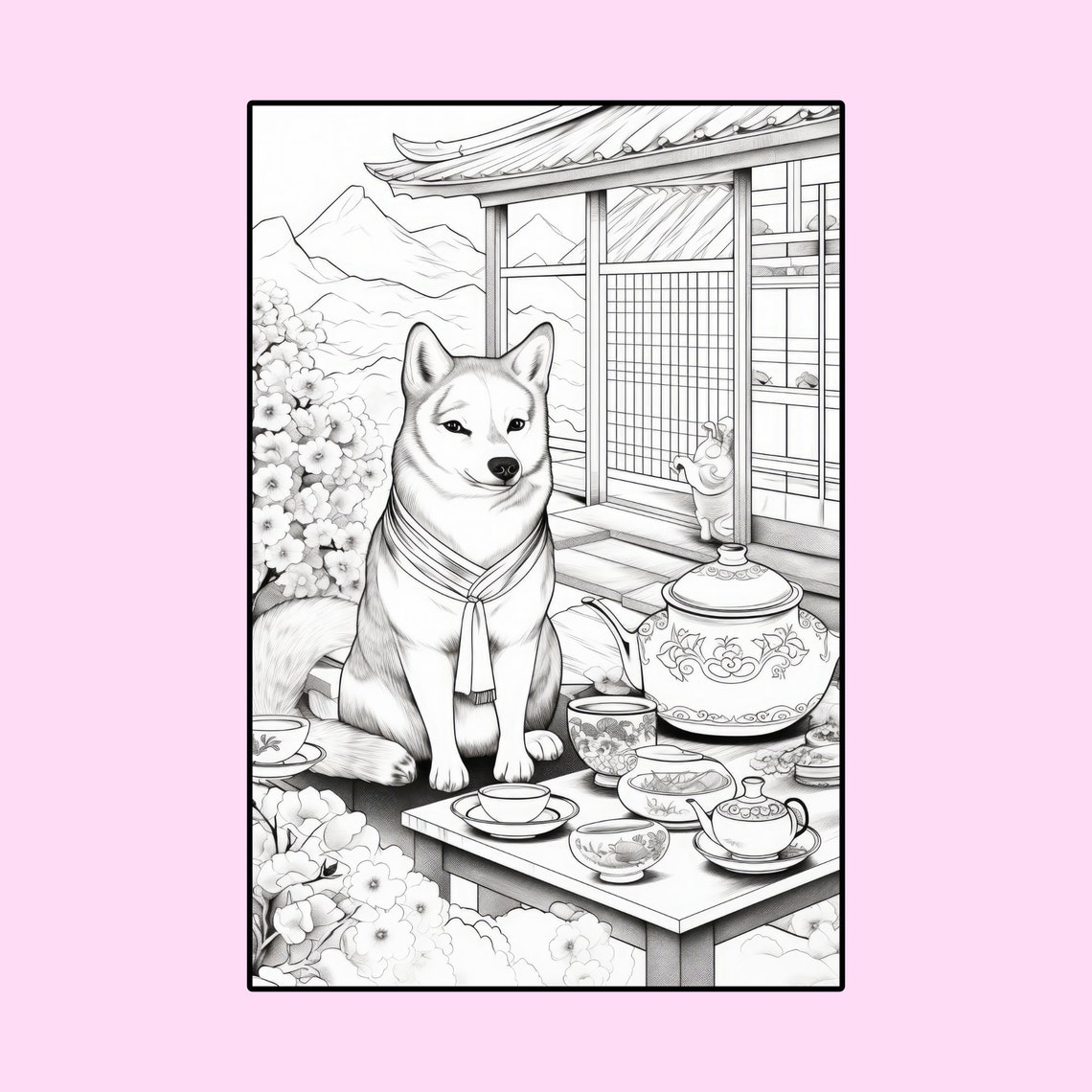 Shiba Inu Coloring Pages: 15 Printable Dog Illustrations (PDF) - Etsy
