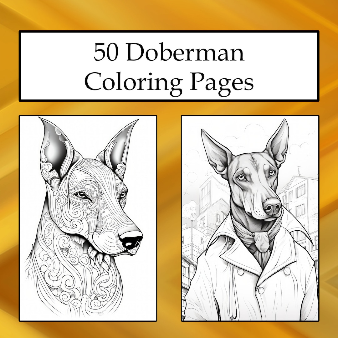 50 Doberman Coloring Pages, Printable PDF Dog Coloring Pages, Doberman ...