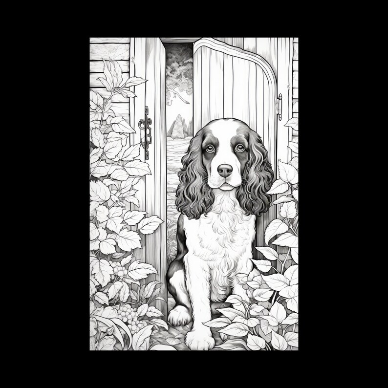 English Springer Spaniel Coloring Pages: 33 Dog Illustrations ...