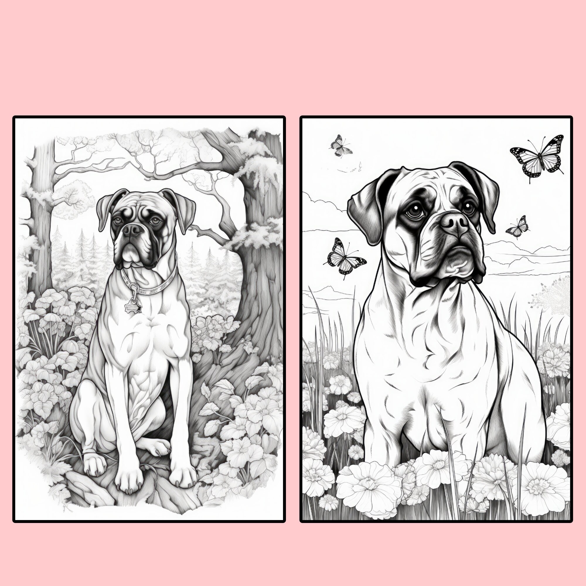 50 Boxer Coloring Pages, Printable PDF Dog Coloring Pages, Boxer ...