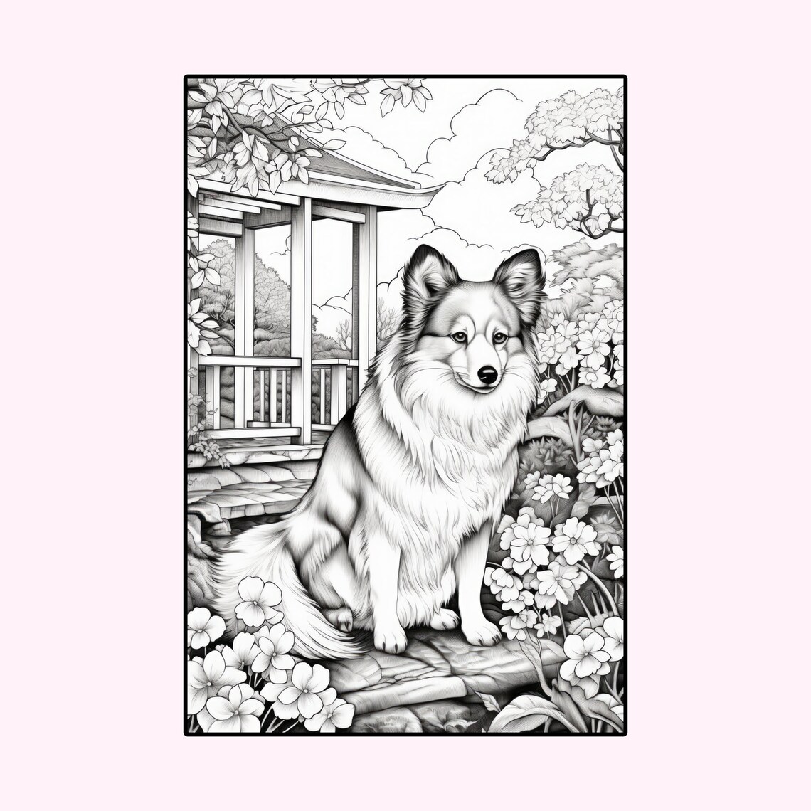Shetland Sheepdog Coloring Pages: 20 Printable Dog Illustrations (PDF ...