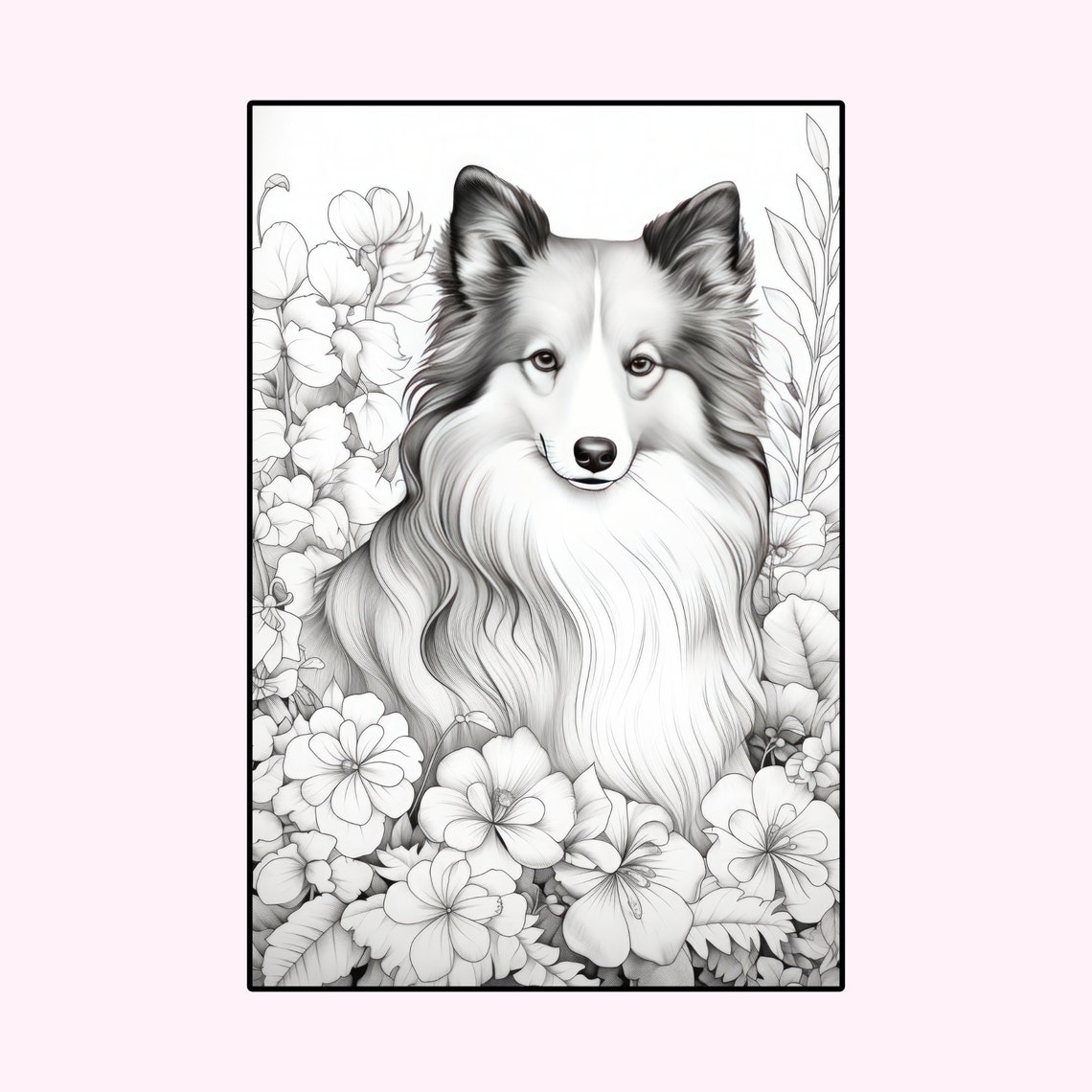 Shetland Sheepdog Coloring Pages: 20 Printable Dog Illustrations (PDF ...