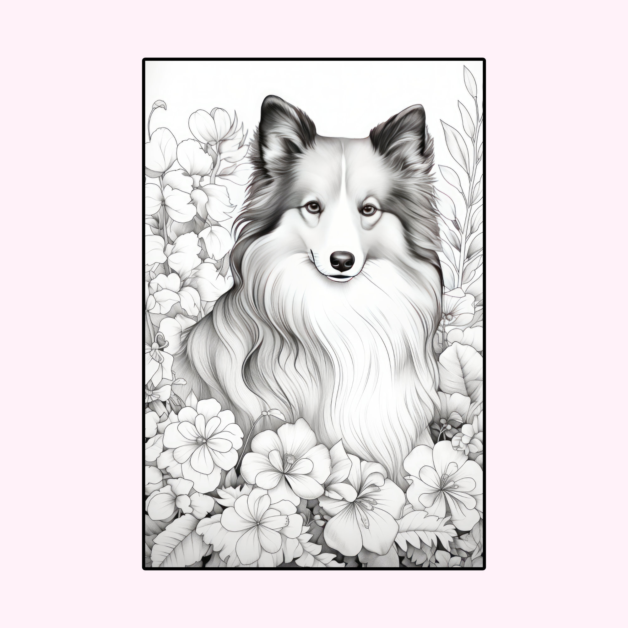 Shetland Sheepdog Coloring Pages: 20 Printable Dog Illustrations (PDF ...