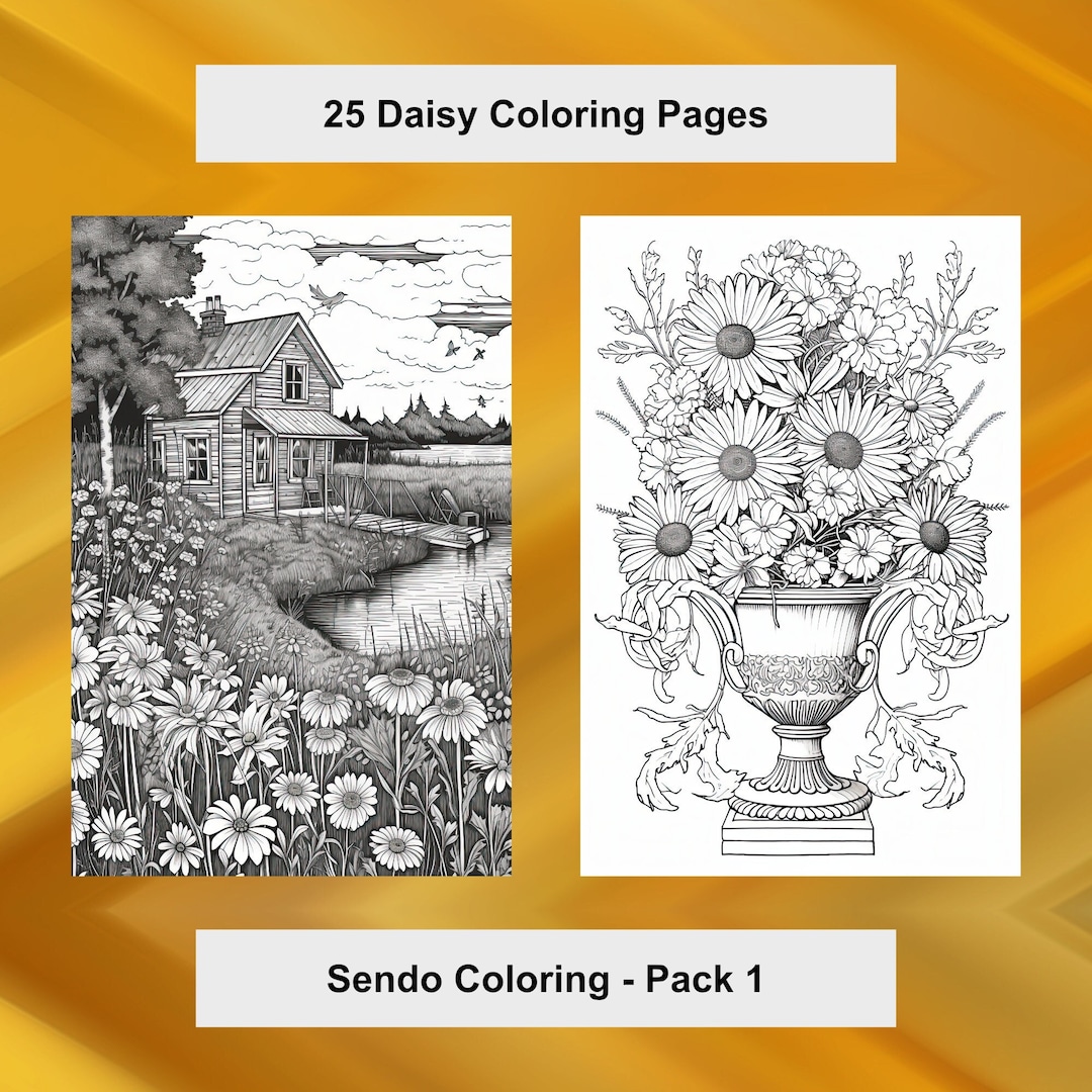 Daisy Coloring Pages, 25 Daisy Coloring Printable PDF Pages, Daisy ...