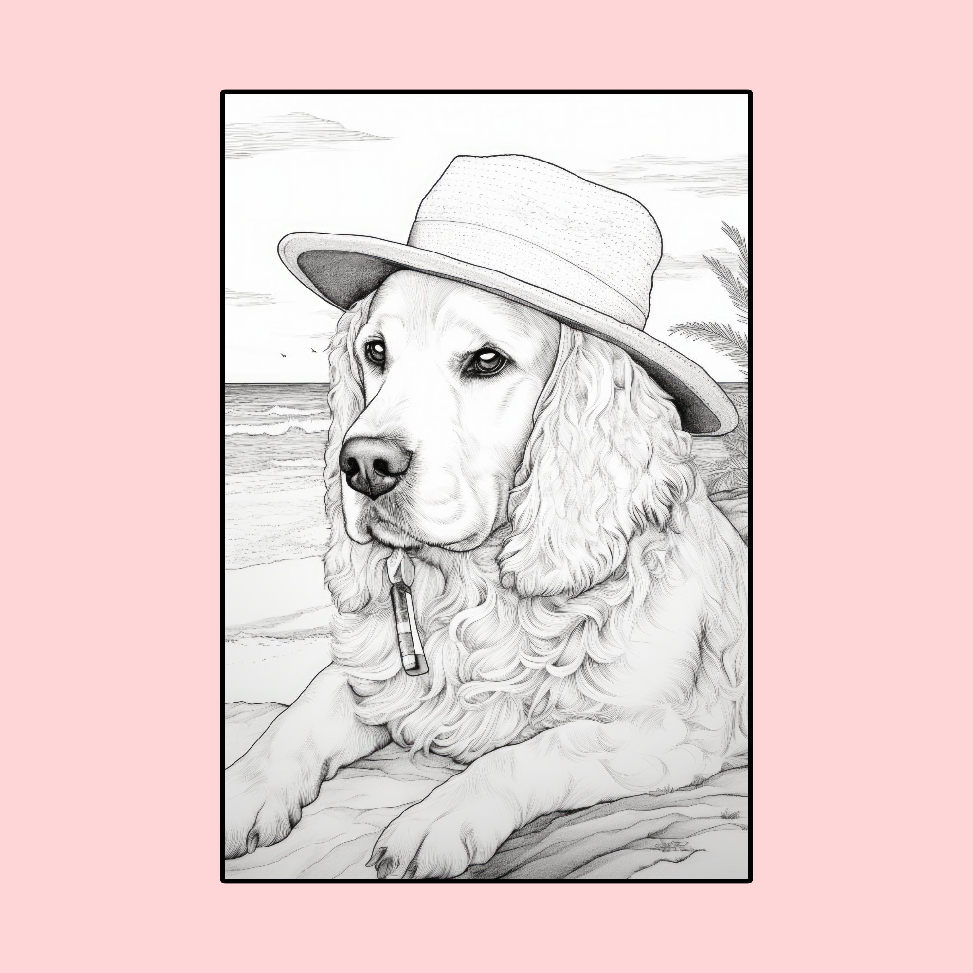 Cocker Spaniel Coloring Pages: 21 Printable Dog Illustrations (PDF) - Etsy