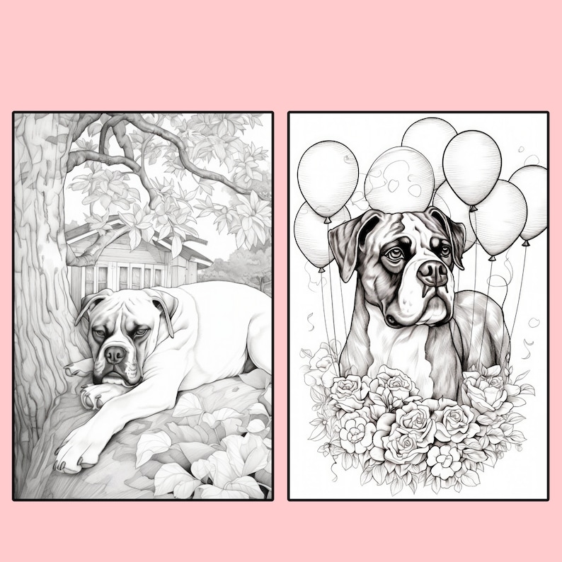 50 Boxer Coloring Pages, Printable PDF Dog Coloring Pages, Boxer ...