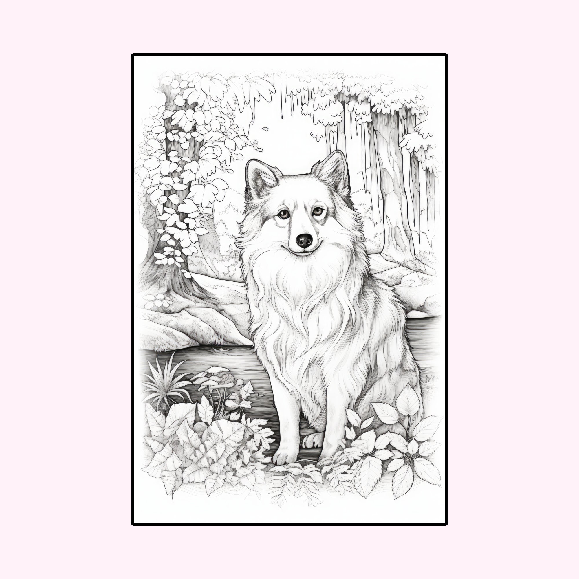 Shetland Sheepdog Coloring Pages: 20 Printable Dog Illustrations (PDF ...