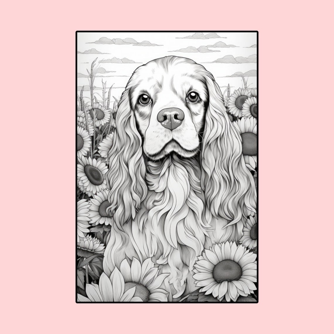 Cocker Spaniel Coloring Pages: 21 Printable Dog Illustrations (PDF) - Etsy