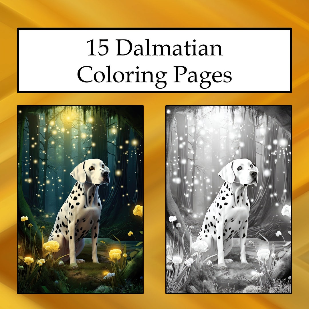 Dalmatian Coloring Pages: 15 Dog Breed Illustrations (PDF Print) - Etsy UK