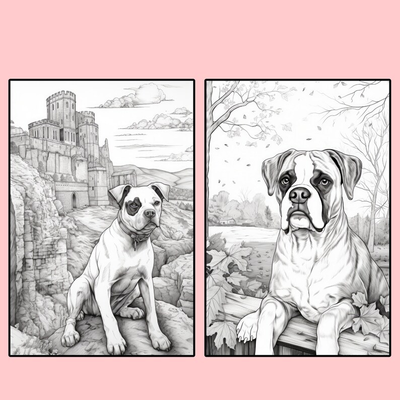 50 Boxer Coloring Pages, Printable PDF Dog Coloring Pages, Boxer ...