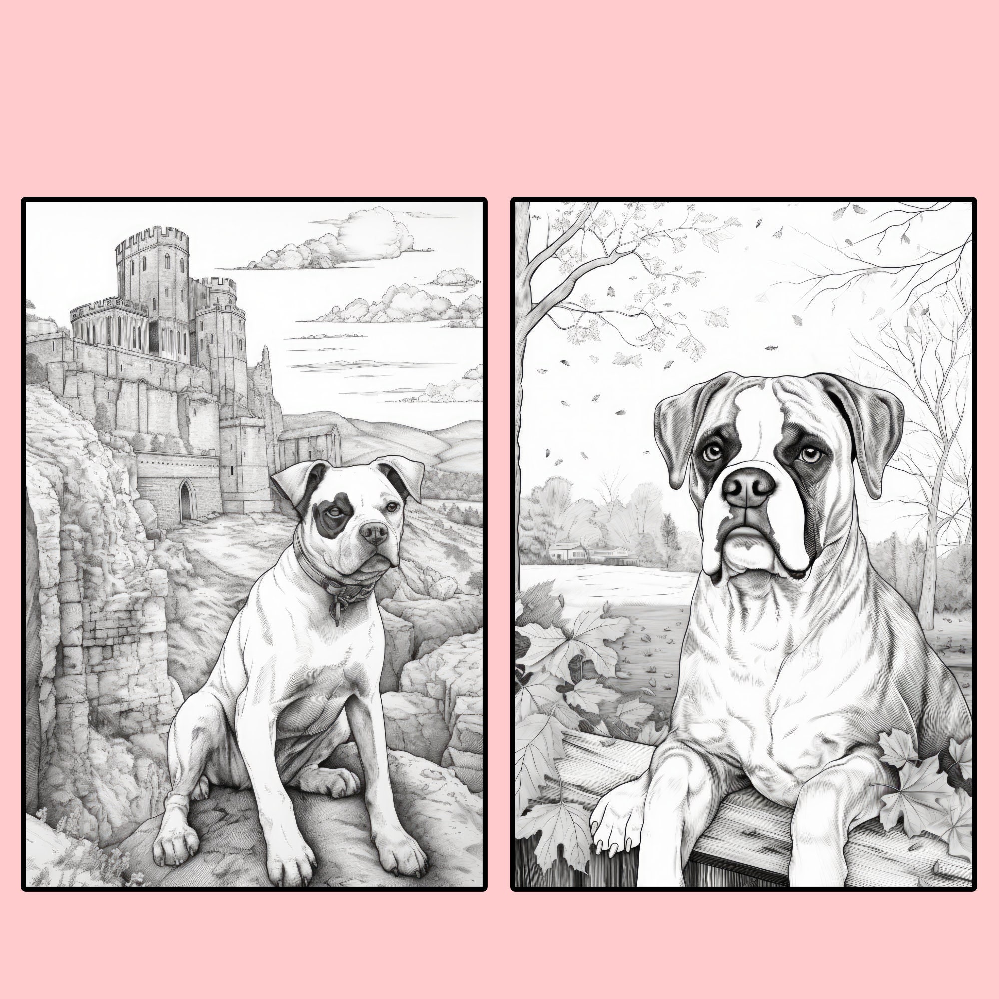 50 Boxer Coloring Pages, Printable PDF Dog Coloring Pages, Boxer ...
