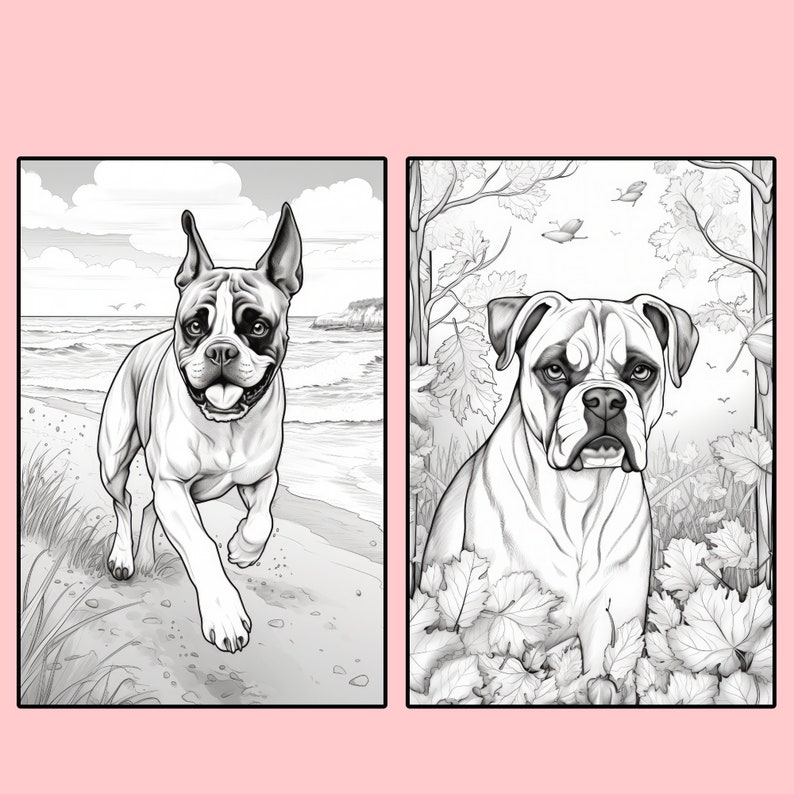 50 Boxer Coloring Pages, Printable PDF Dog Coloring Pages, Boxer ...