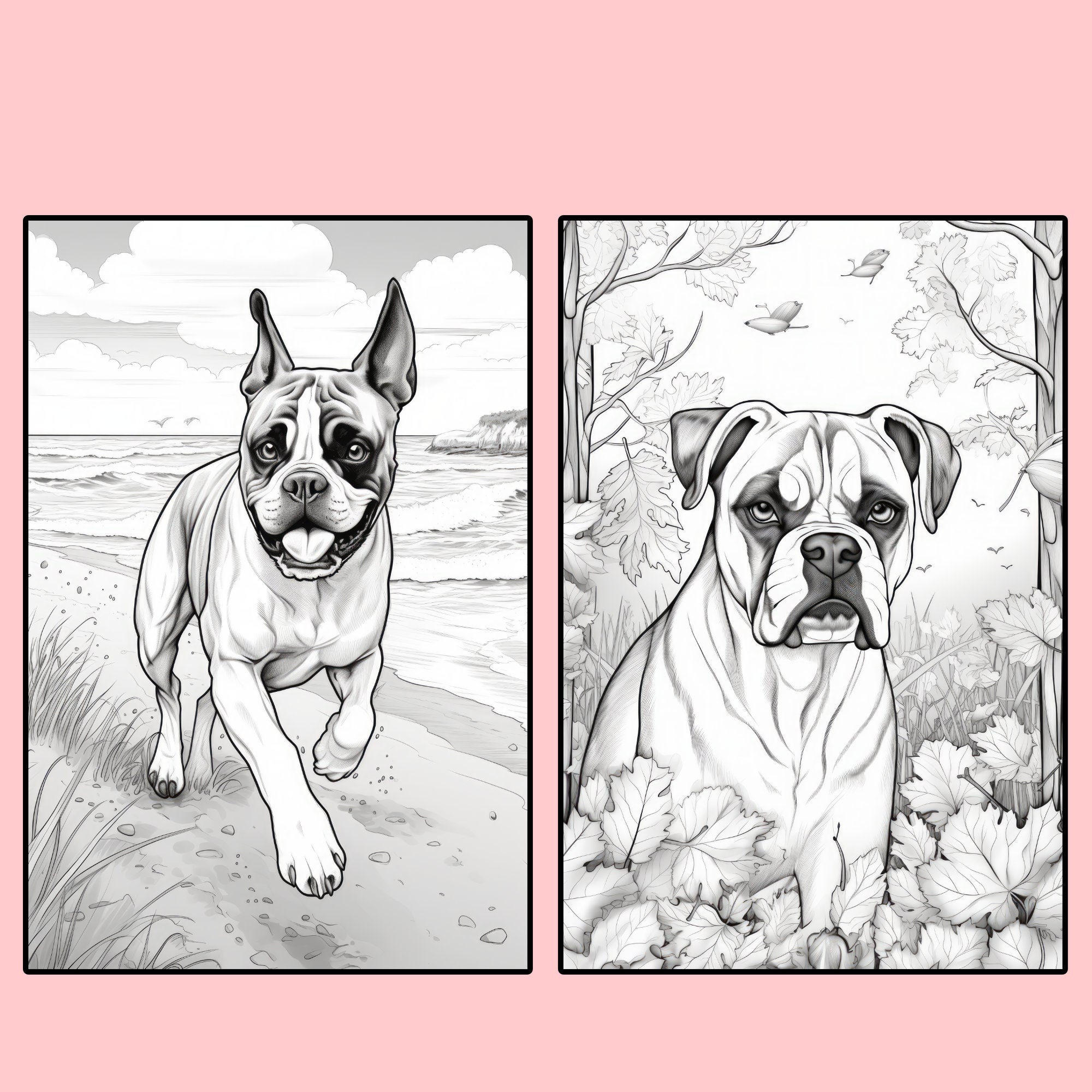 50 Boxer Coloring Pages, Printable PDF Dog Coloring Pages, Boxer ...