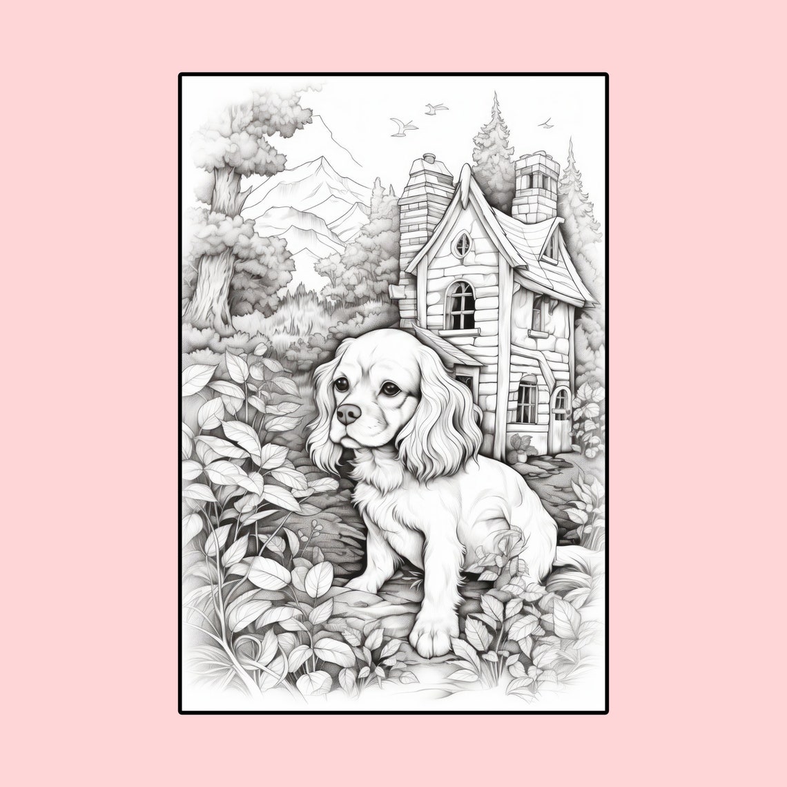 Cocker Spaniel Coloring Pages: 21 Printable Dog Illustrations (PDF) - Etsy