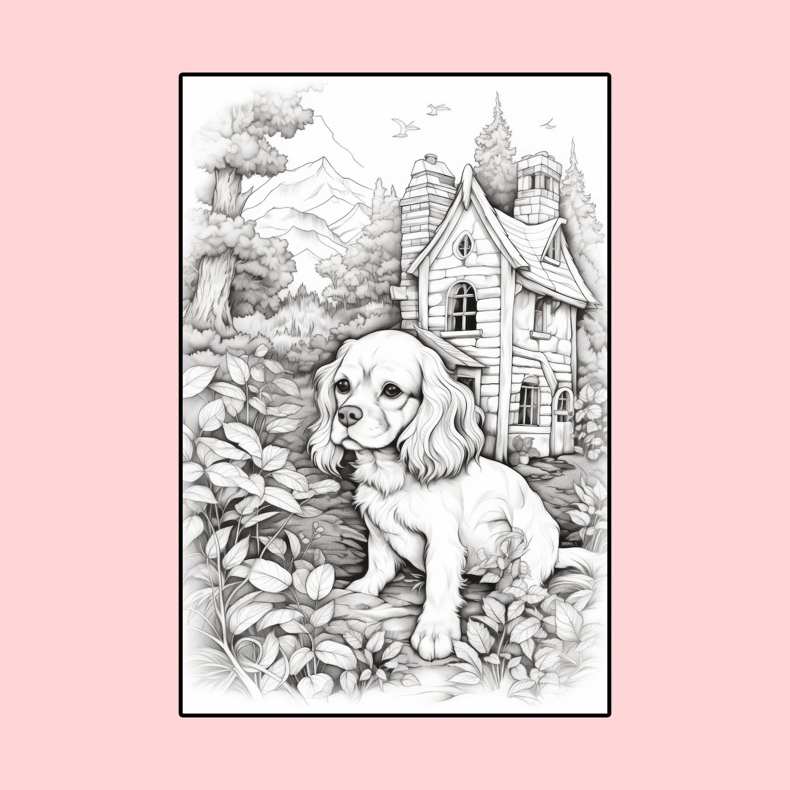 Cocker Spaniel Coloring Pages: 21 Printable Dog Illustrations (PDF) - Etsy