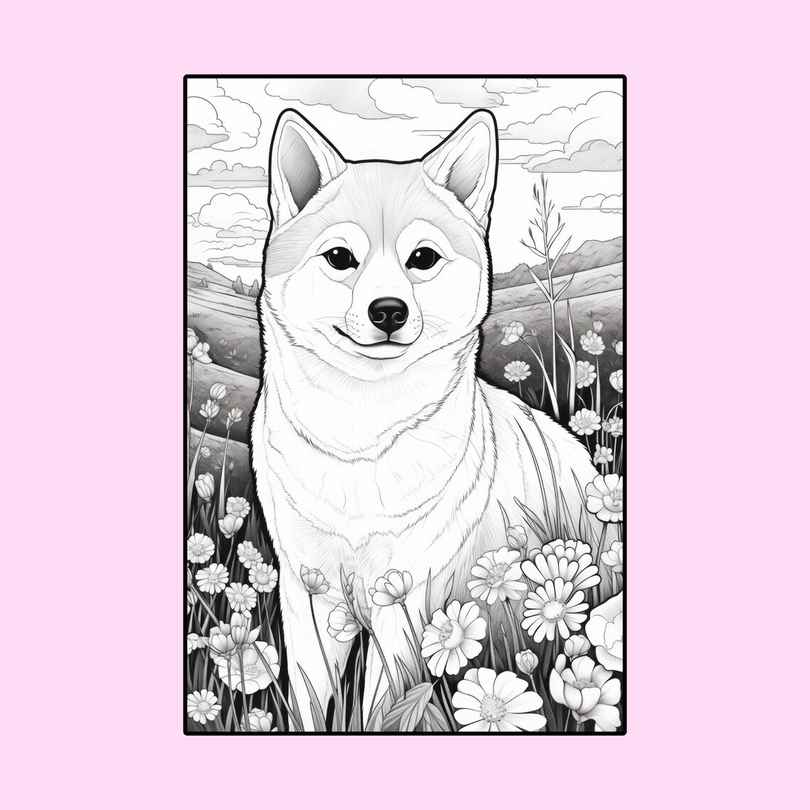 Shiba Inu Coloring Pages: 15 Printable Dog Illustrations (PDF) - Etsy