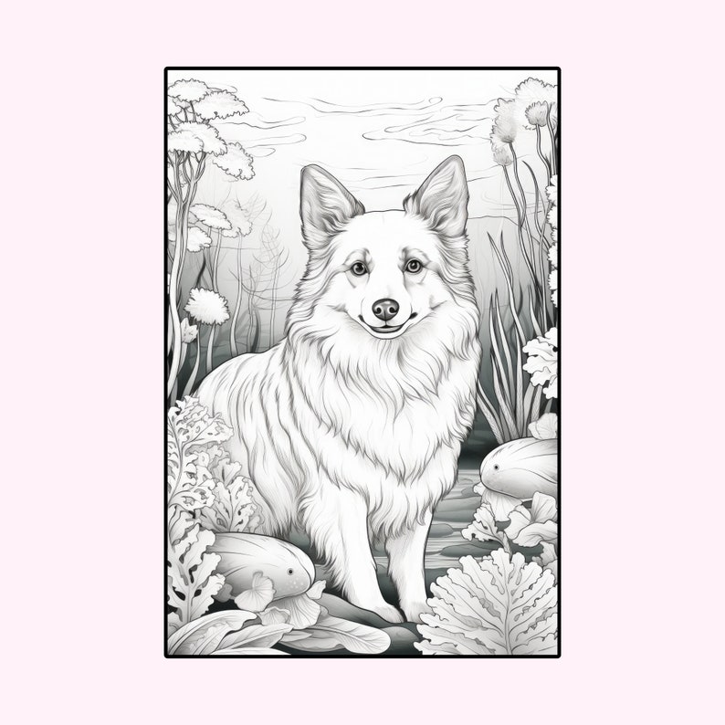 Shetland Sheepdog Coloring Pages: 20 Printable Dog Illustrations (PDF ...