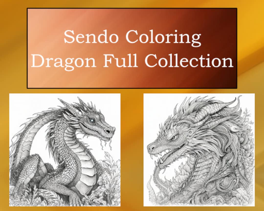 125 Dragon Coloring Pages: Sendo Full Collection (PDF Print) - Etsy