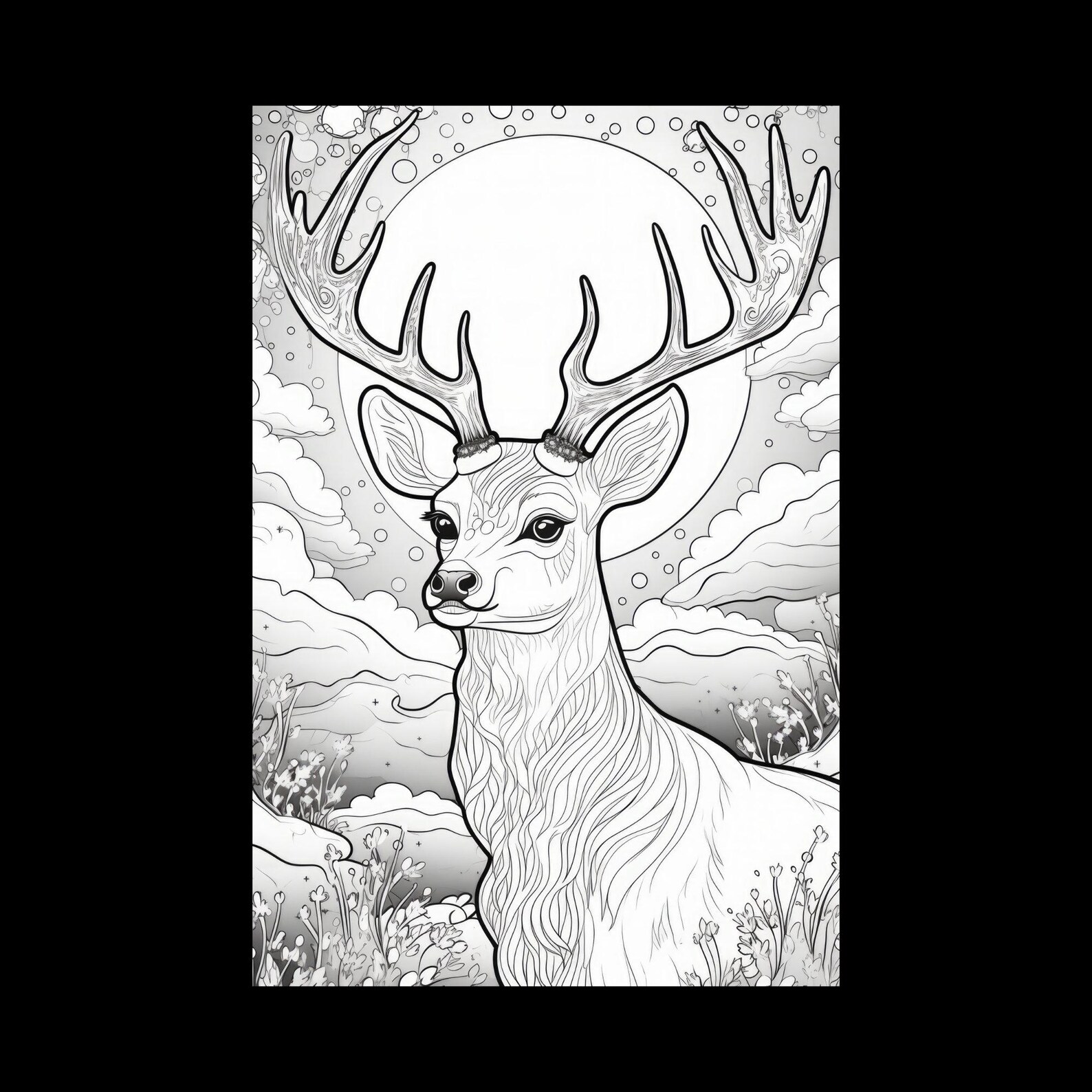 32 Reindeer Christmas Coloring Pages: Festive Designs (printable PDF ...