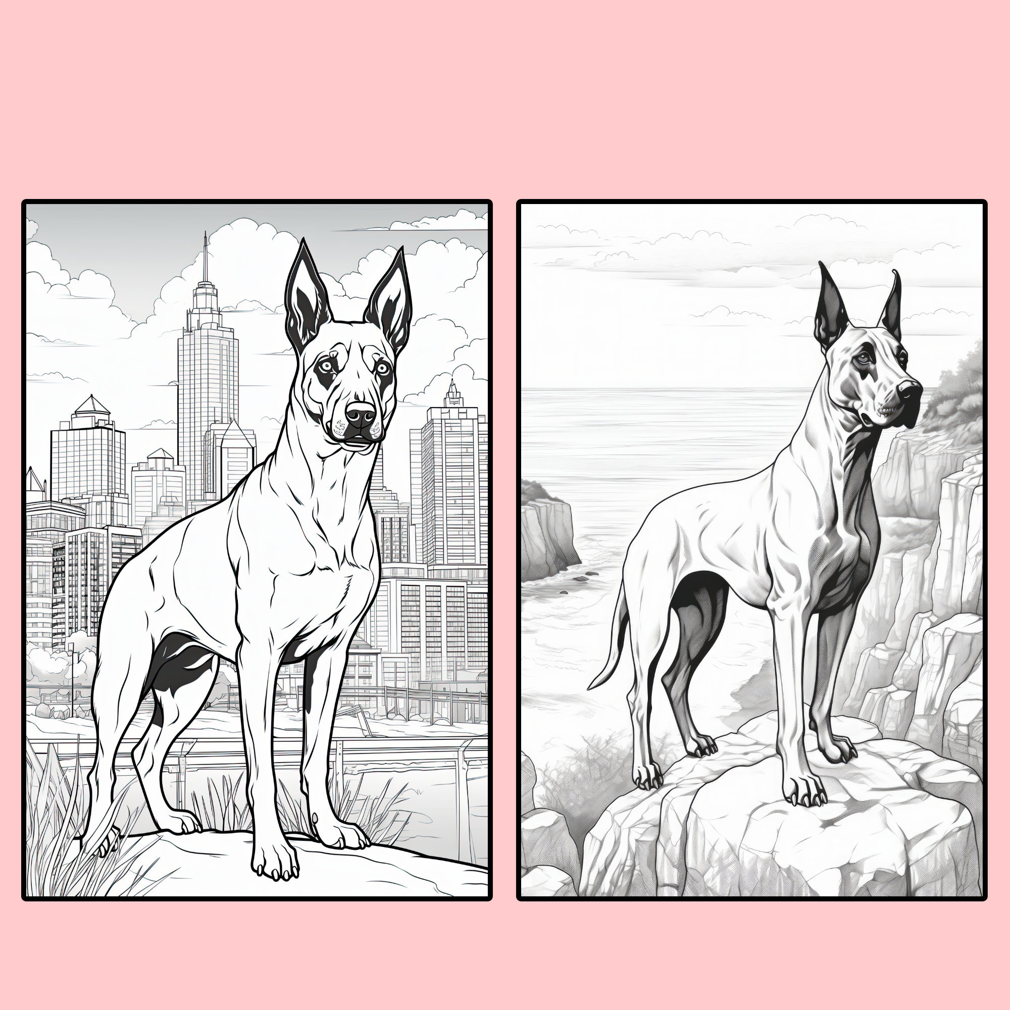 50 Doberman Coloring Pages, Printable PDF Dog Coloring Pages, Doberman ...