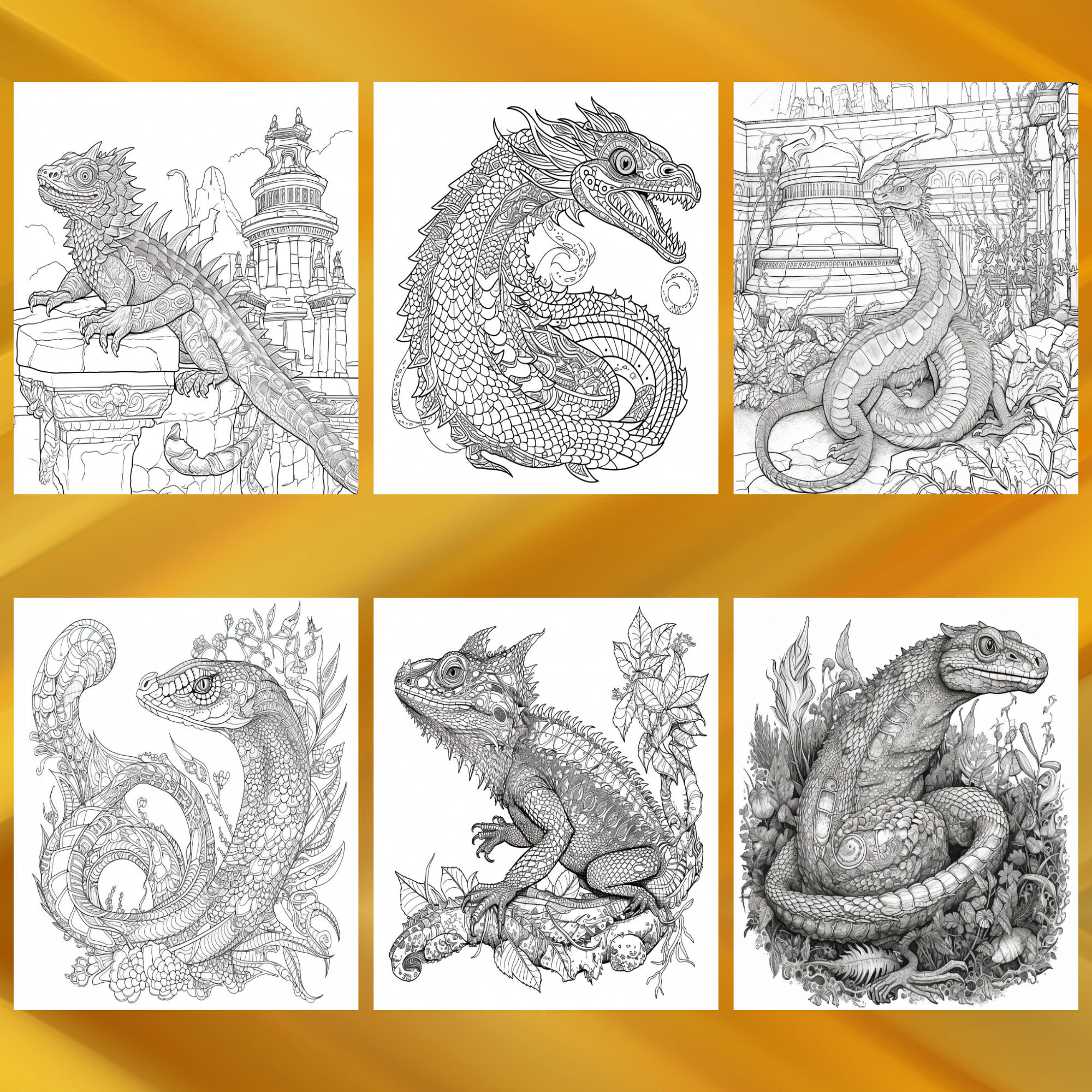 Basilisk Coloring Pages: 25 Printable Mythical Creatures (PDF) - Etsy