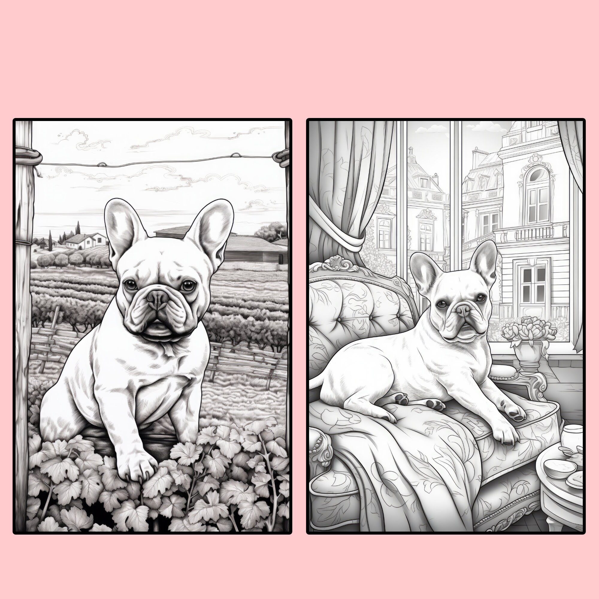 50 French Bulldog Coloring Pages: Detailed Illustrations (printable PDF ...